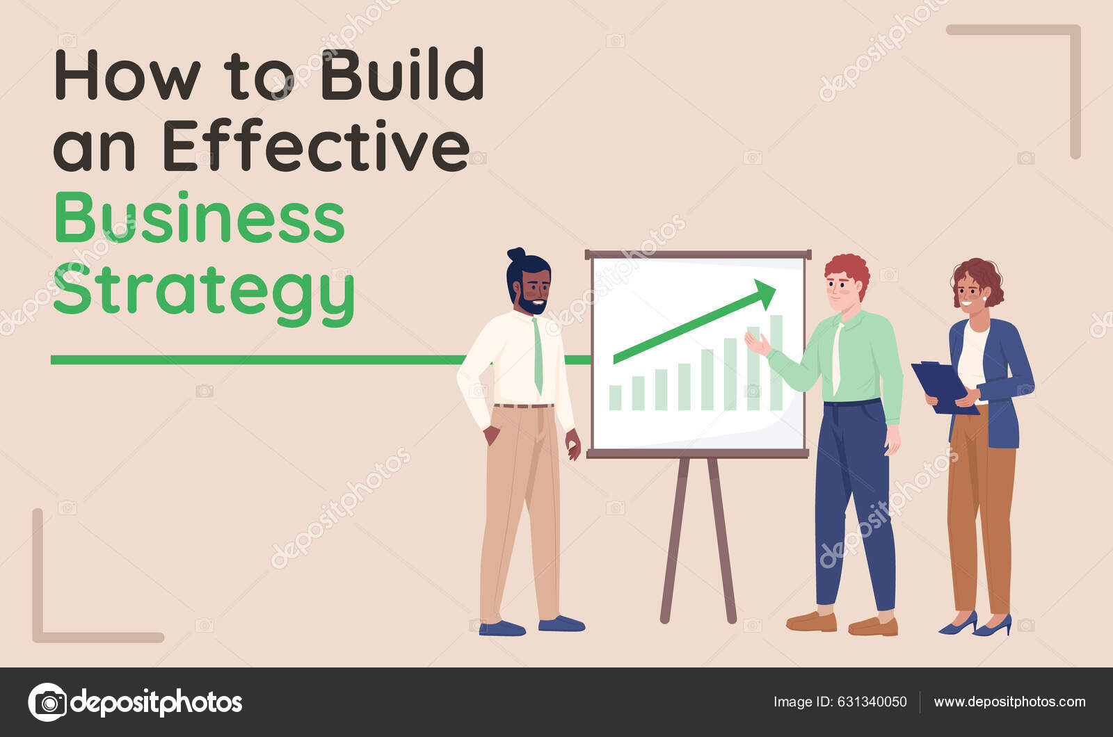 How Build Effective Business Strategy Flat Vector Banner Template ...