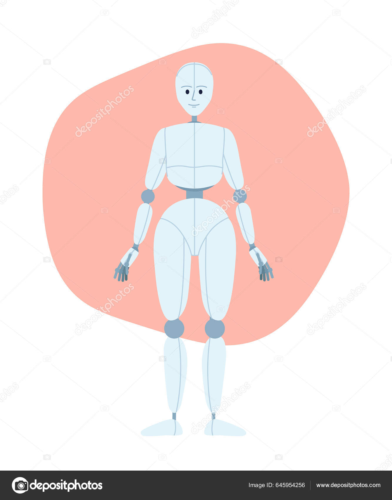Humanoid Robot Vector Isolated Spot Illustration Human Body Structure ...