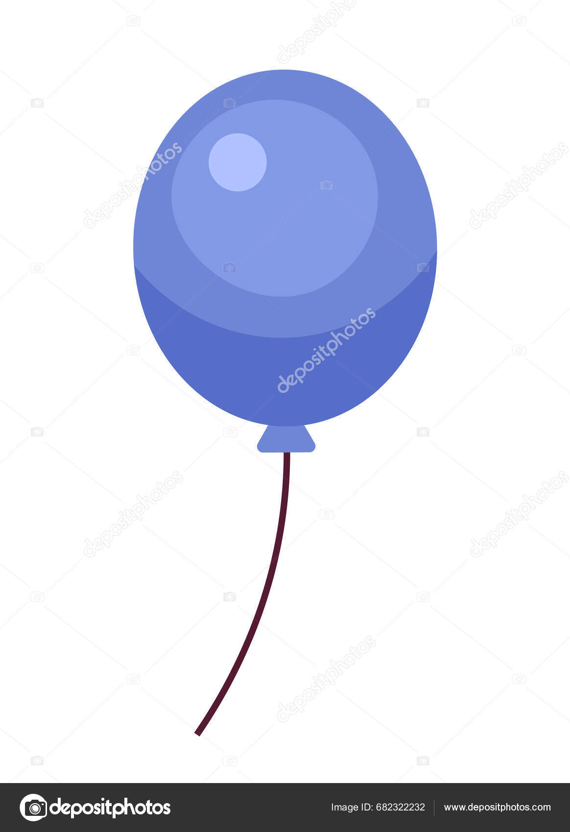 Blue Balloon Flying Cartoon Object Anniversary Celebration Decoration ...