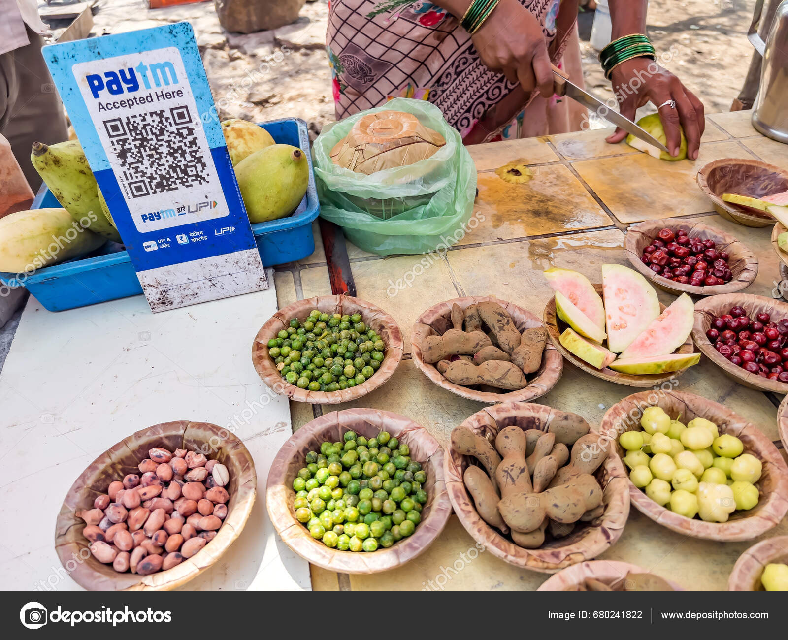 Pune India October 2023 Code Scanner Placed Payments Vegetables ...