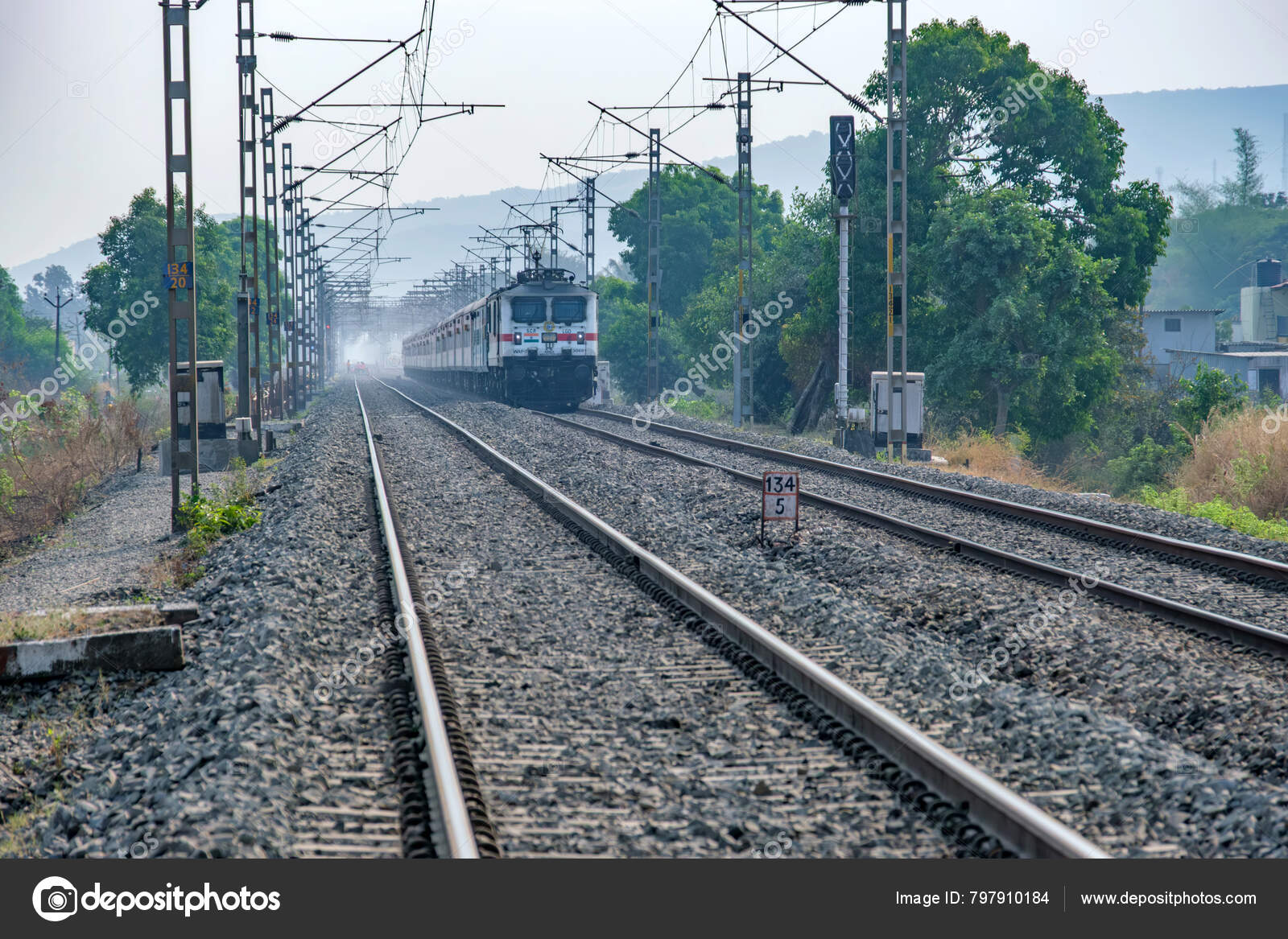 Pune India March 2025 Passenger Train Hauled Wap7 Electric Locomotive ...