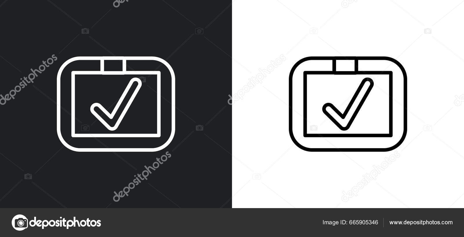 Check Box Outline Icon White Black Colors Check Box Flat Stock Vector ...