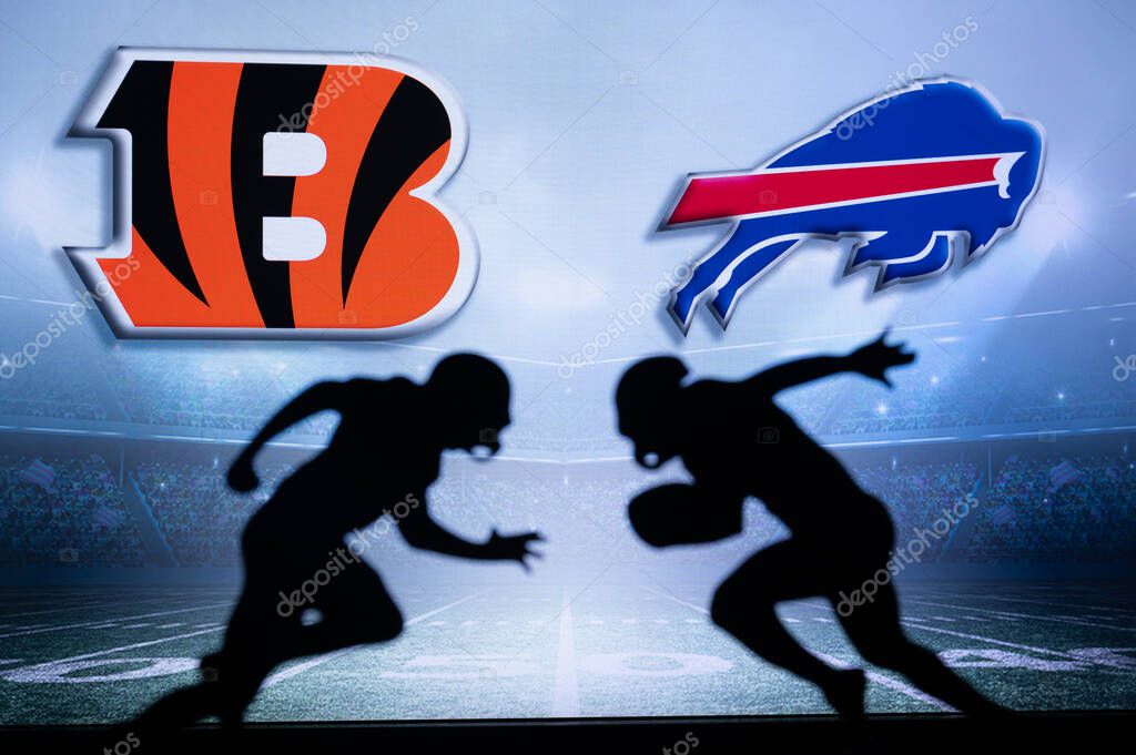 BUFFALO, USA, JANUARY 18, 2023: Cincinnati Bengals vs. Buffalo Bills ...