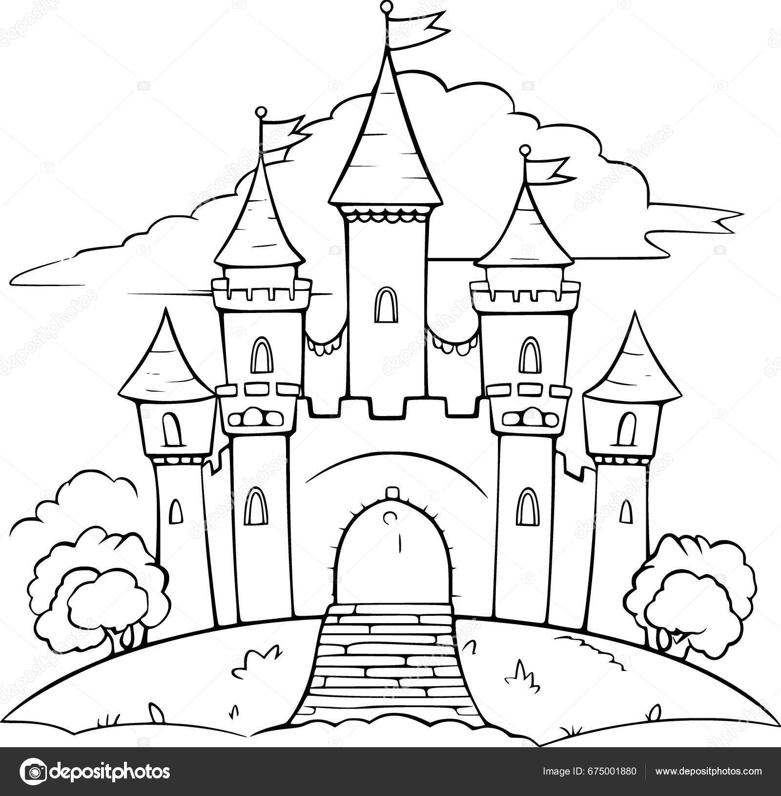 Livro Colorir Castelo imagem vetorial de jambulboy© 675001880