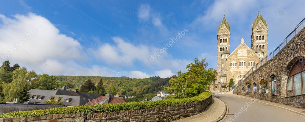 Clervaux, Luxembourg - October 3, 2022: Cityscape with roman catolic ...