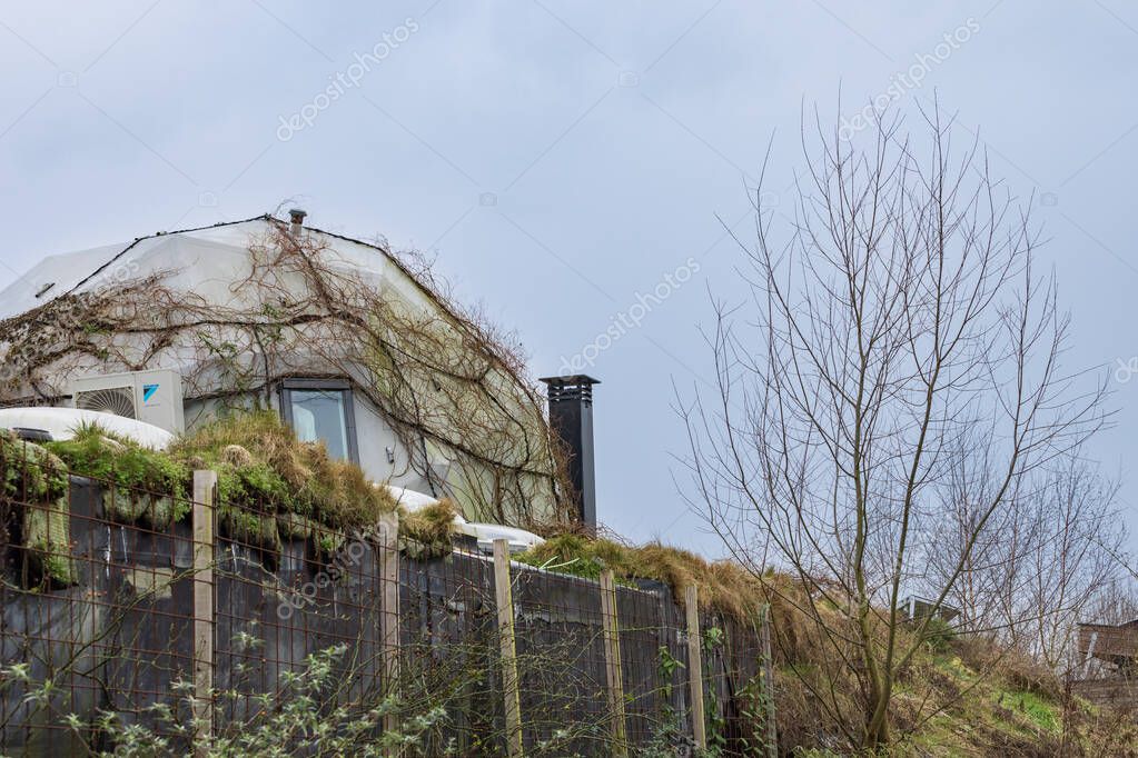 Olst Wijhe, The Netherlands - January 21, 2023: Self-build earth houses ...