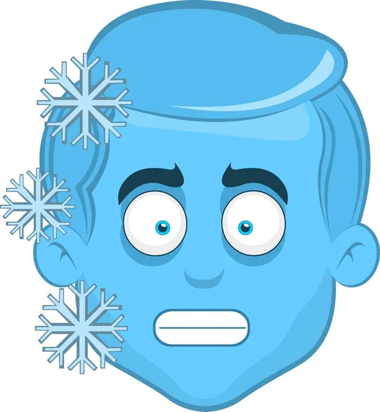 Illustrasjon Vektoremotikon Ansiktet Til Frossen Karikaturape ...