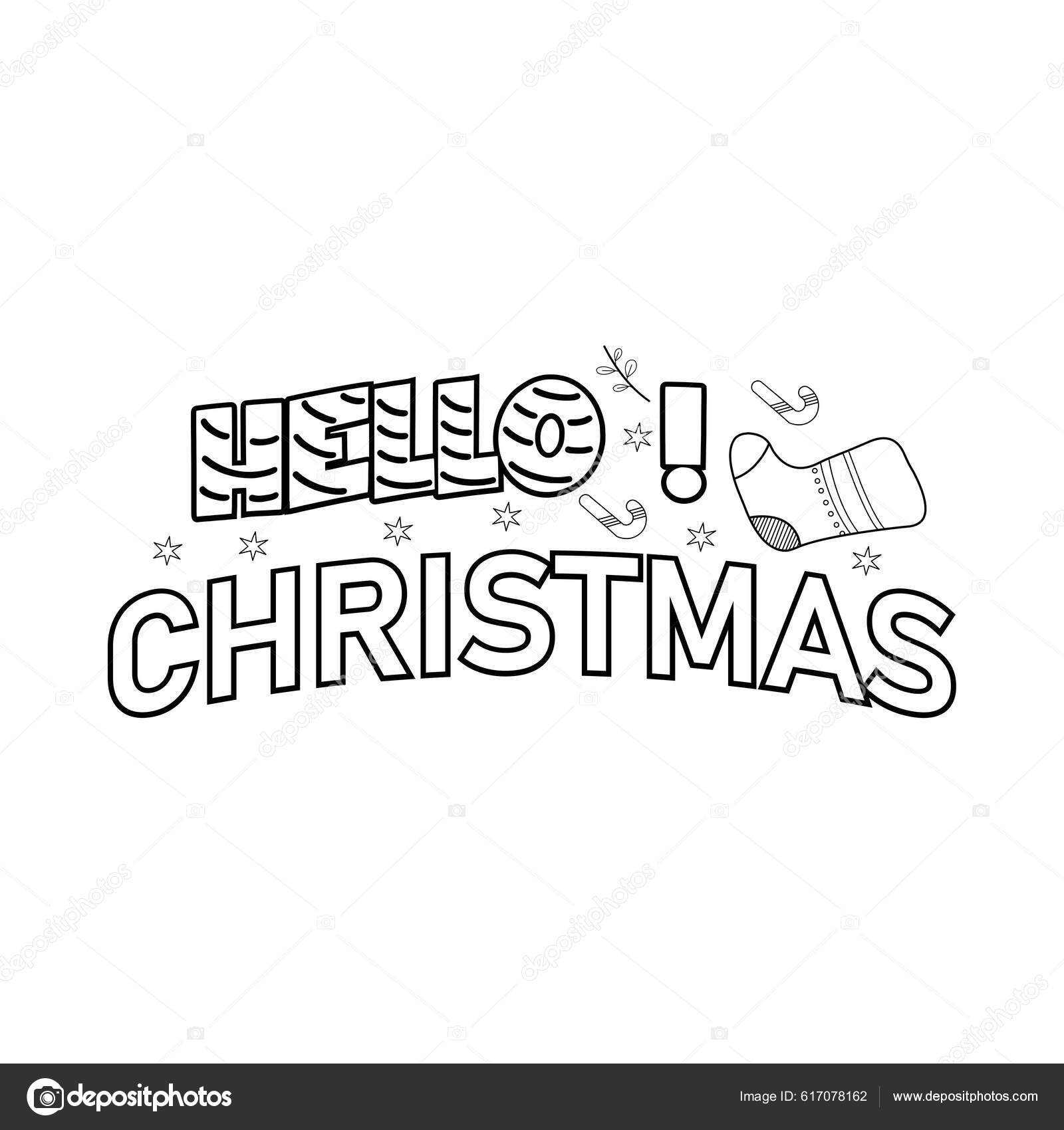 Merry Christmas Coloring Page Christmas Line Art Coloring Page Design ...