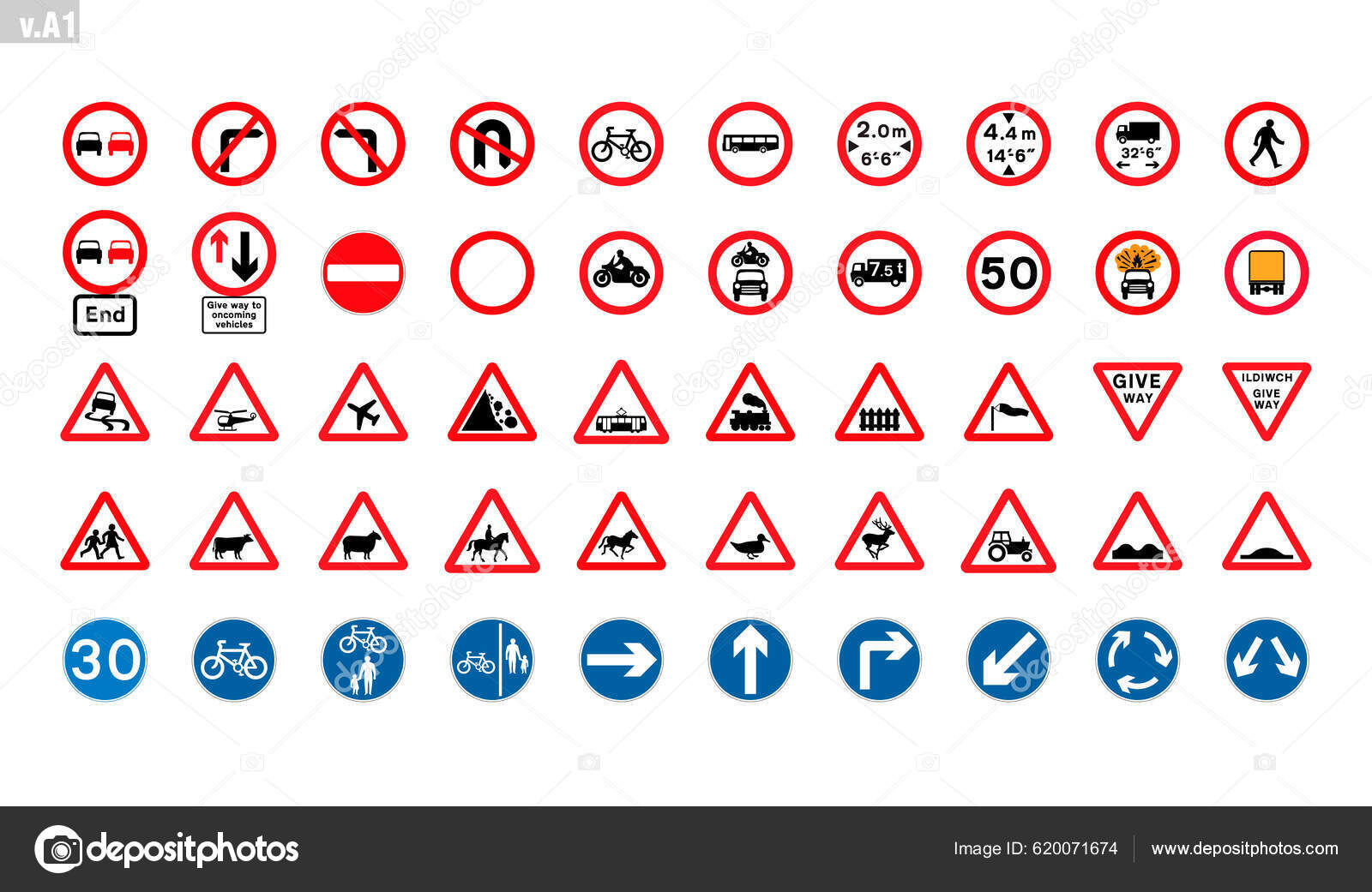 International Road Symbol Vector Road Traffic Signs Badge Clipart Stock ...
