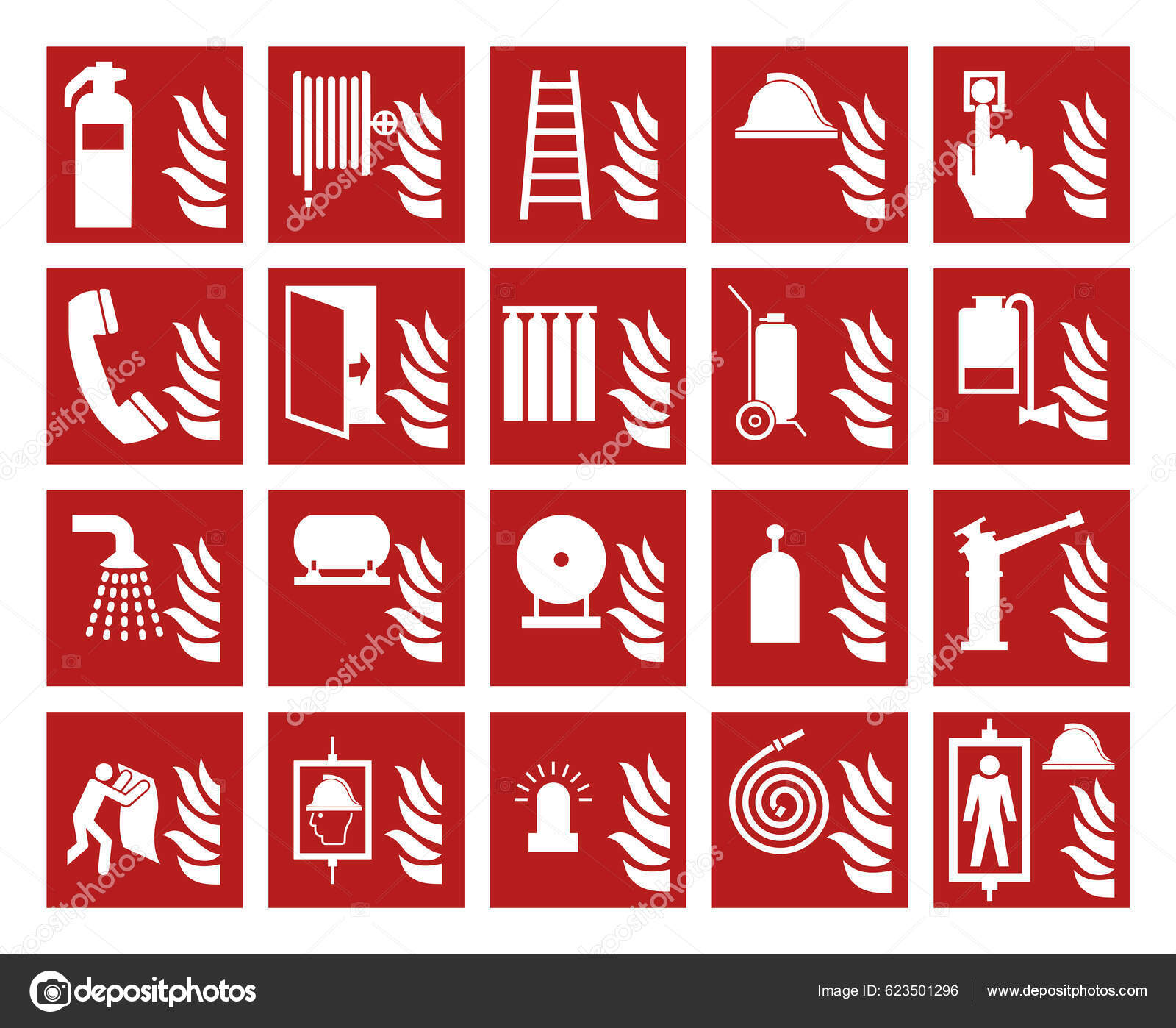 Hazard Sign Clipart Vector Fire Protection Pictogram Symbol Stock ...