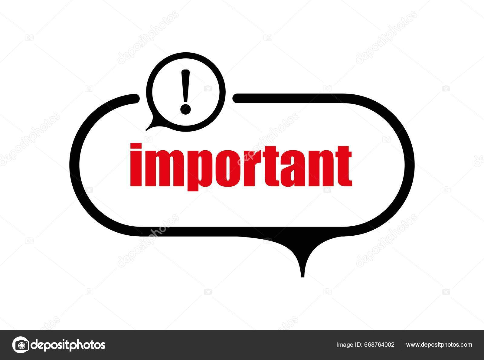 Signo Importante Sobre Fondo Blanco Vector de stock por ©selim123 668764002