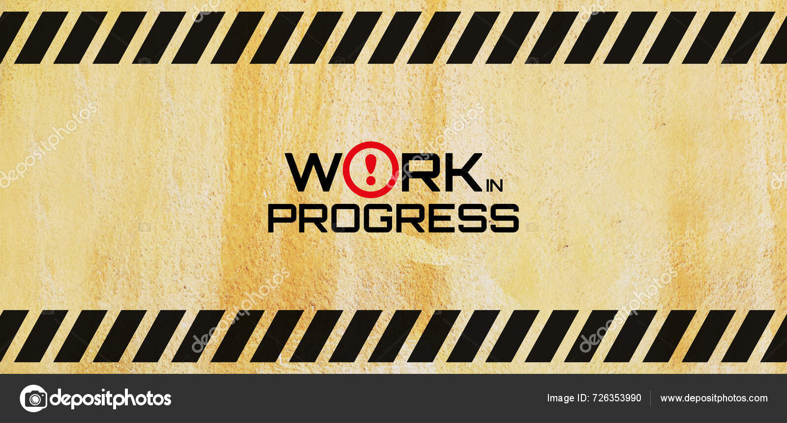 Warning Sign Work Progress Background — Stock Photo © selim123 #726353990