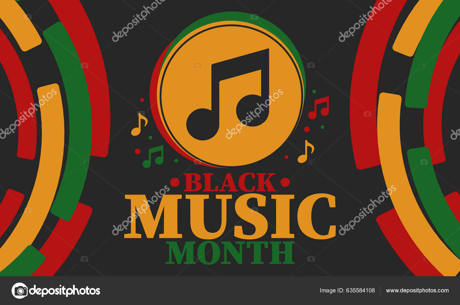 Black Music Month June African American Music Appreciation Month Celebrated Stock Vector By