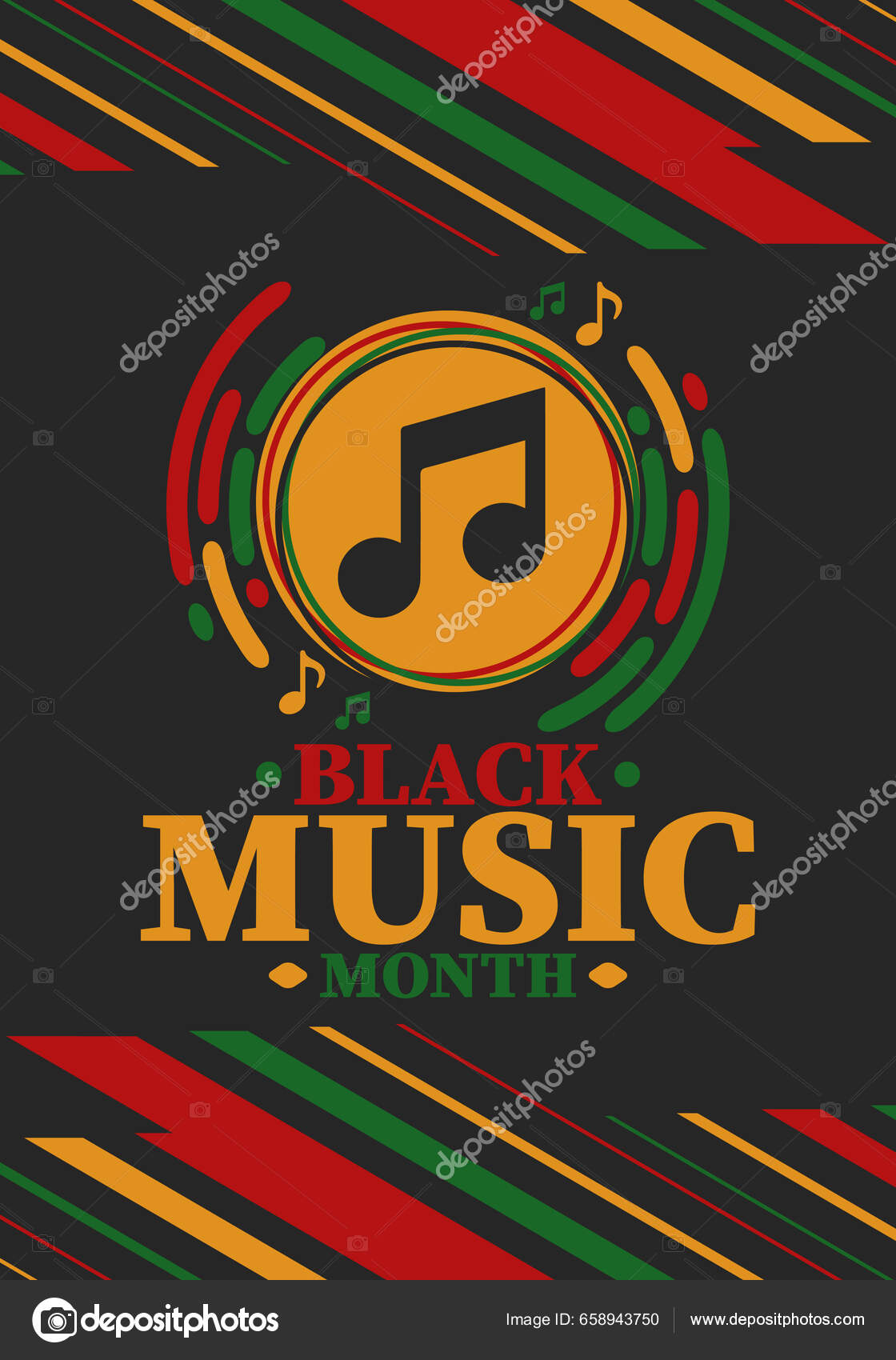 Black Music Month June African American Music Appreciation Month Celebrated Stock Vector By