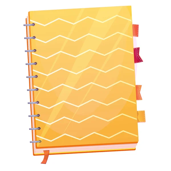 Notebook Closed Spiral Marks Top View Cartoon Style Isolated White Vector de stock por ...