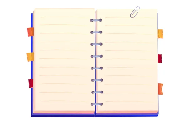 Notebook Closed Spiral Marks Top View Cartoon Style Isolated White Vector de stock por ...