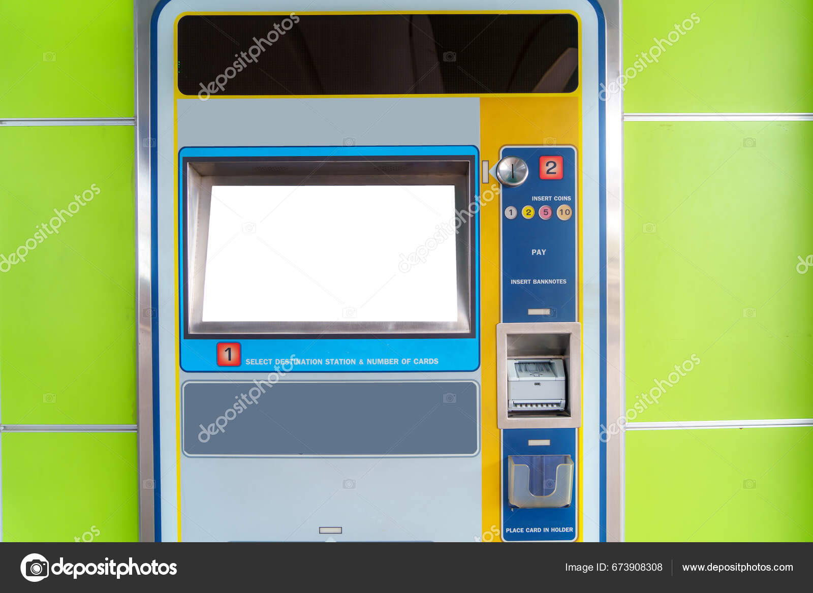 White Mock Automated Ticket Vending Machine Showcased Train Subway ...