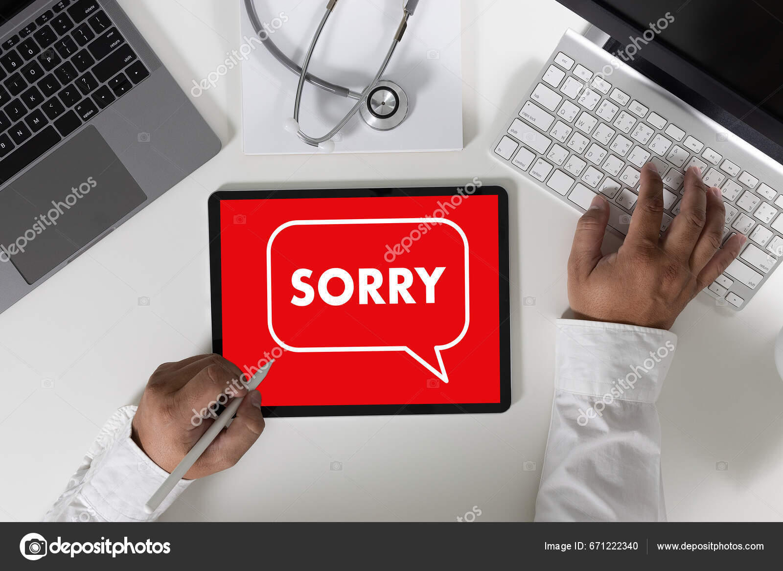 Sorry Word Concept Message Sad Made Mistake Unhappy Person Unhappy ...