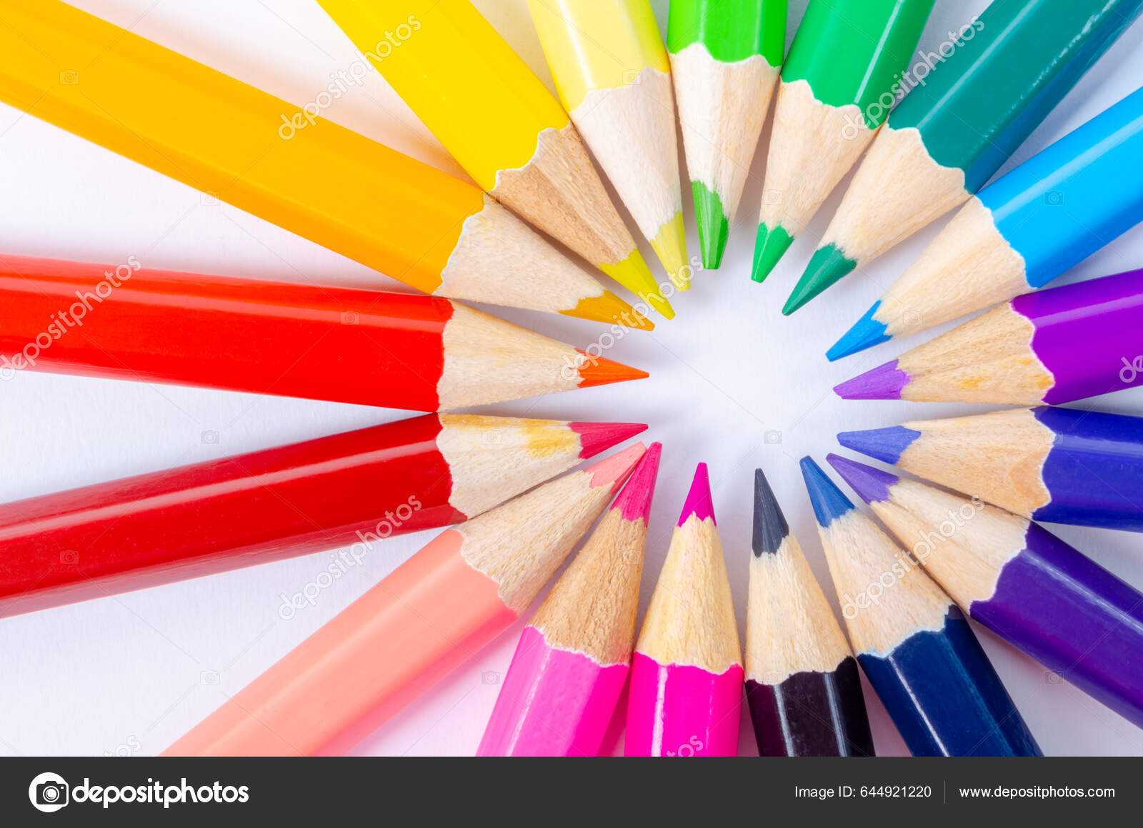 Colored Pencils White Background — Stock Photo © gamjai #644921220
