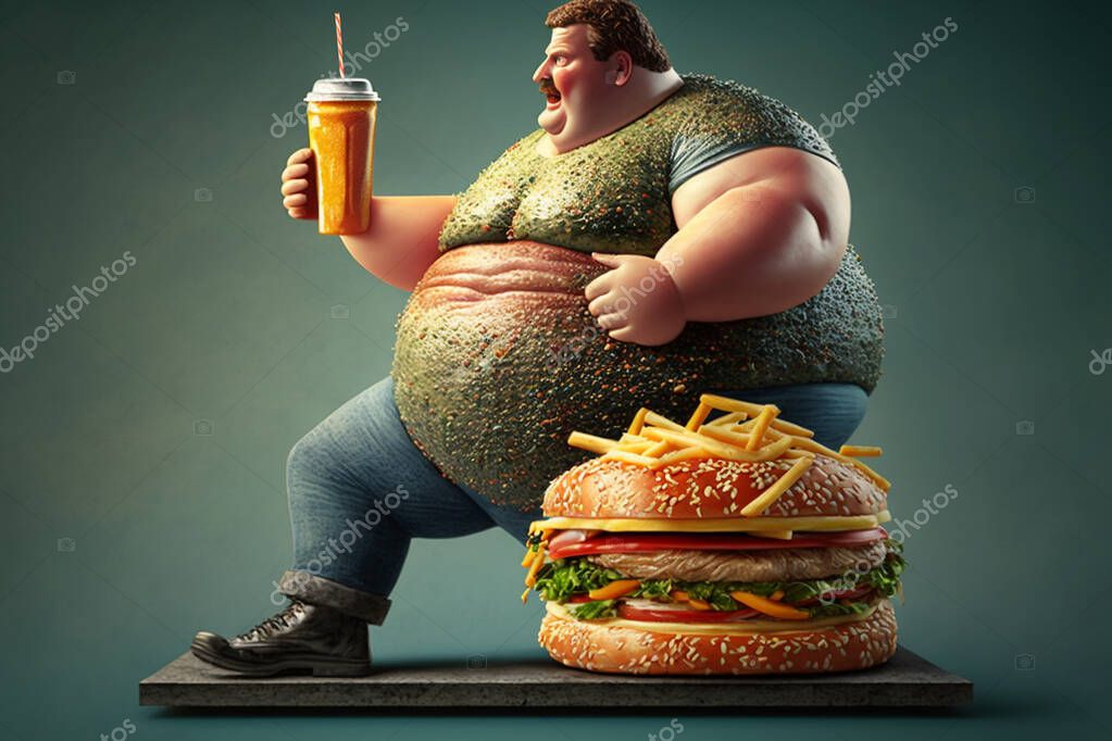 problema de la comida rápida de tener sobrepeso. Dieta inadecuada ...