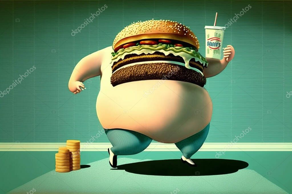 problema de la comida rápida de tener sobrepeso. Dieta inadecuada ...