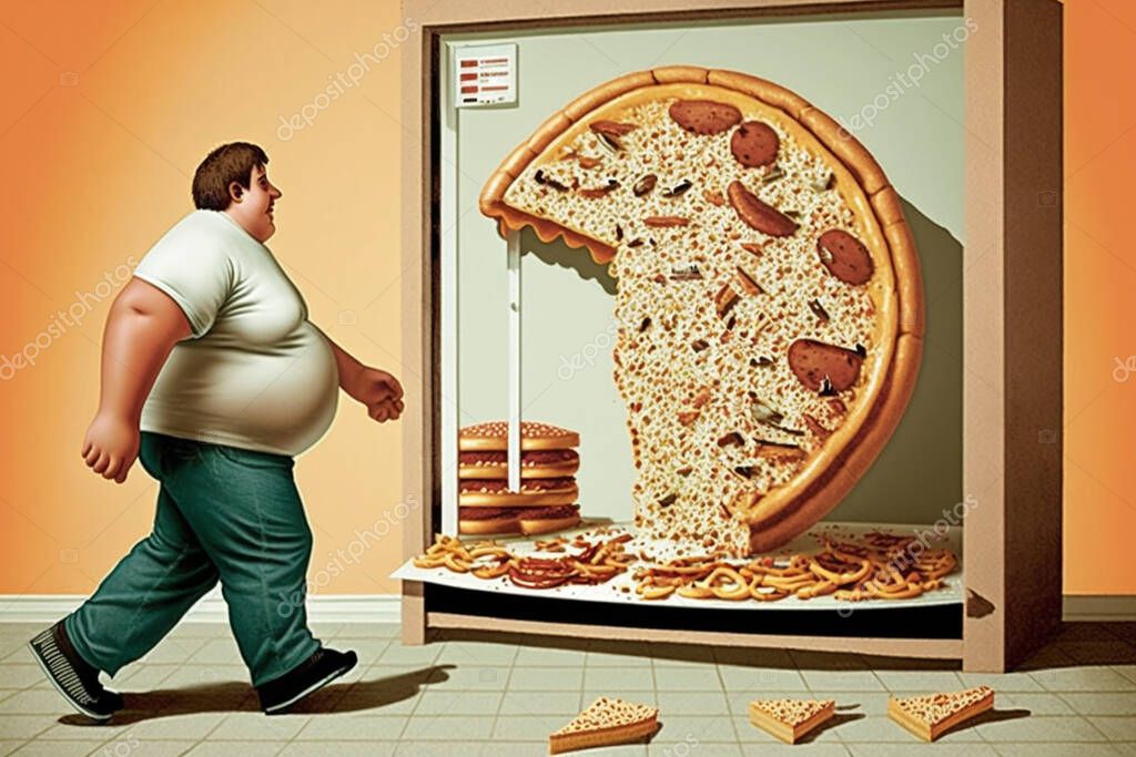 problema de la comida rápida de tener sobrepeso. Dieta inadecuada ...