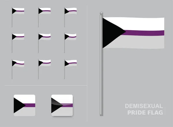 Ninsexual Pride Flag Waving Animation App Icon Vector Stock Vector By