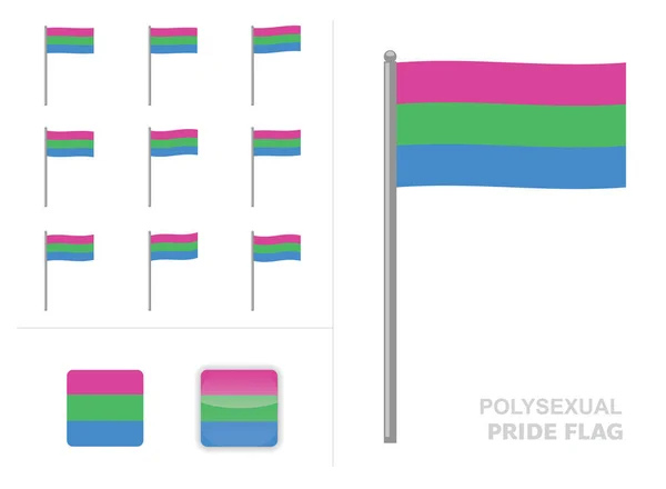 Aroace 2021 Pride Flag Waving Animation App Icon Vector Stock Vector By