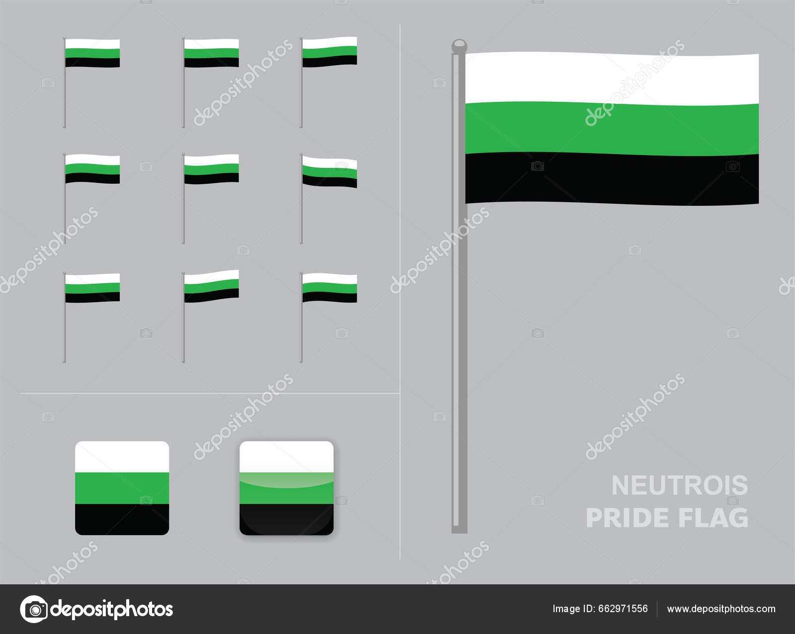 Neutrois Pride Flag Waving Animation App Icon Vector Stock Vector by ...