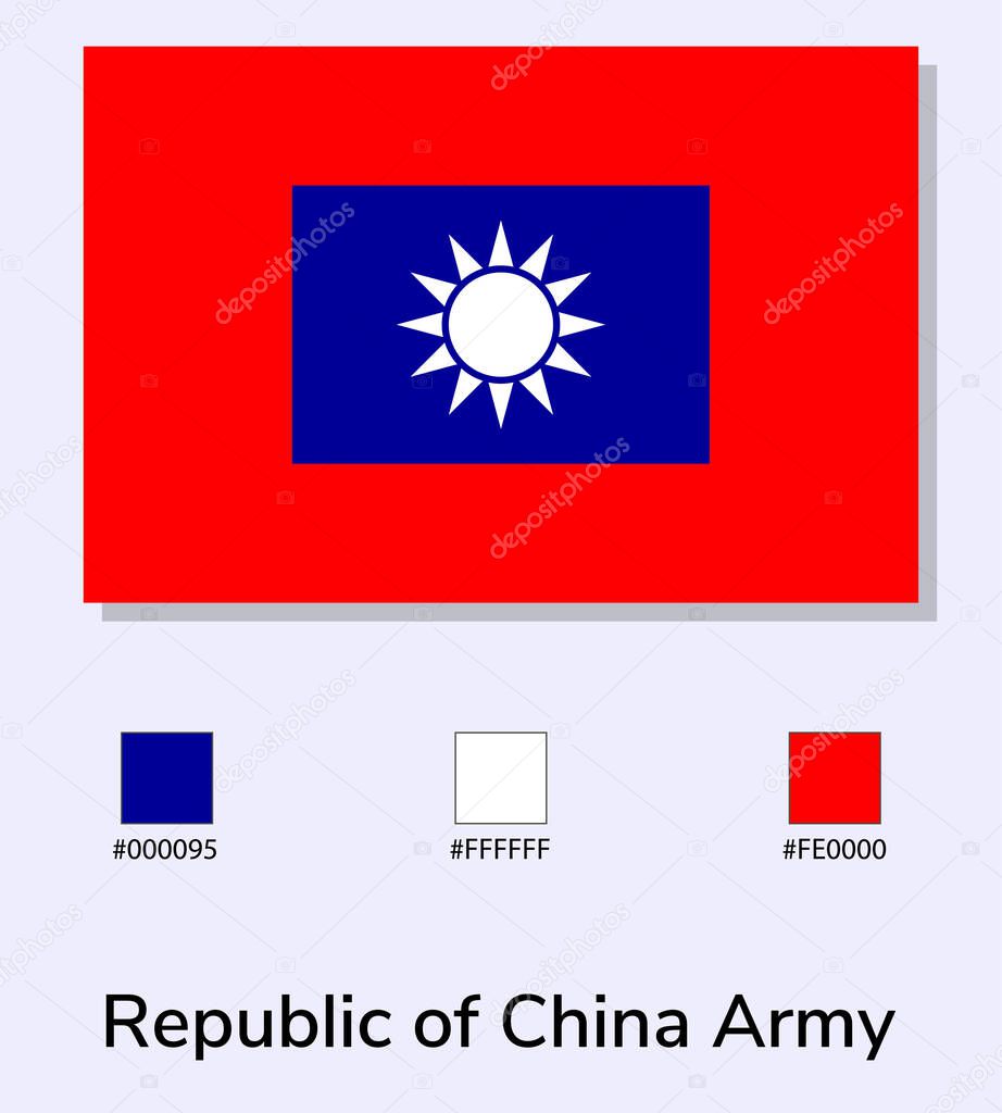 Vector Ilustración de la bandera del Ejército de la República de China ...