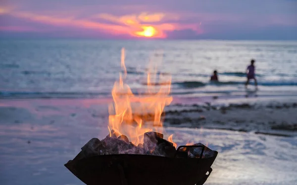Beach Bonfire Party Sunset