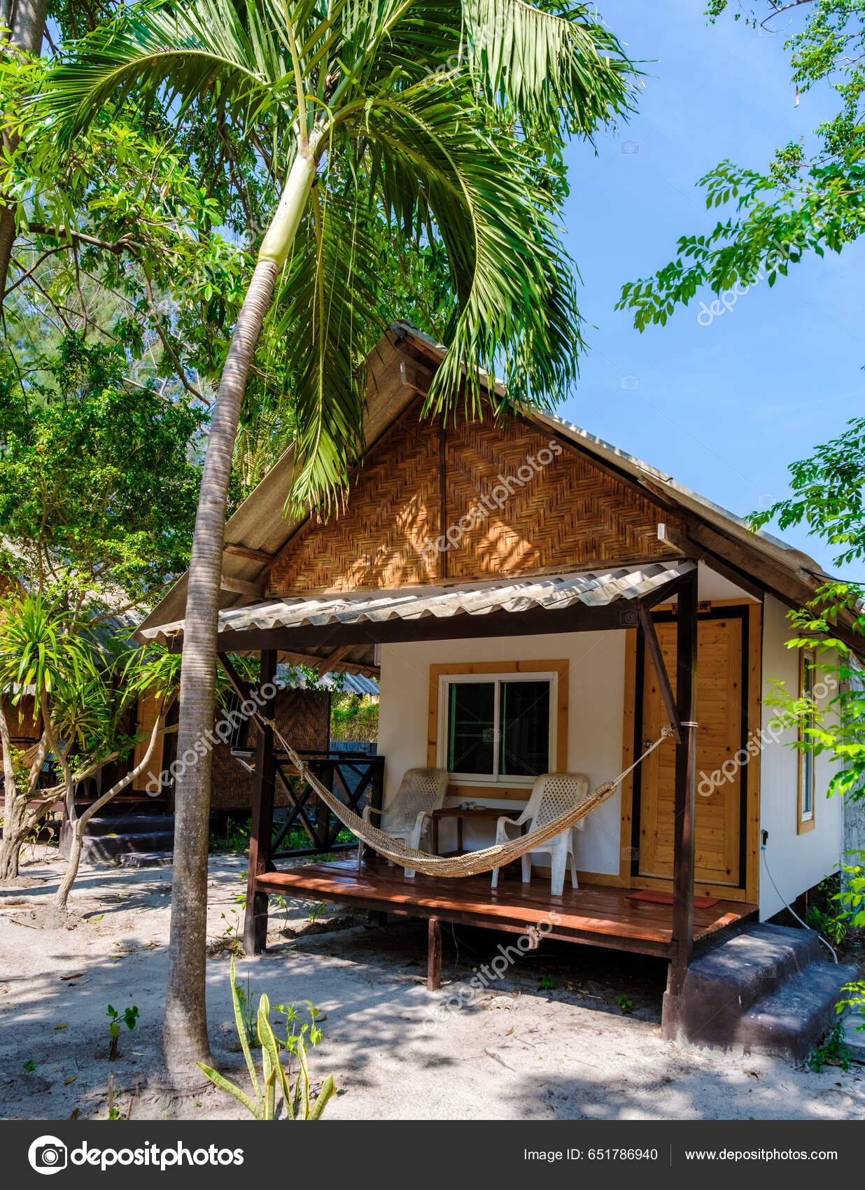 Bamboo Hut Bungalows Beach Thailand Simple Backpacker Accommodation ...