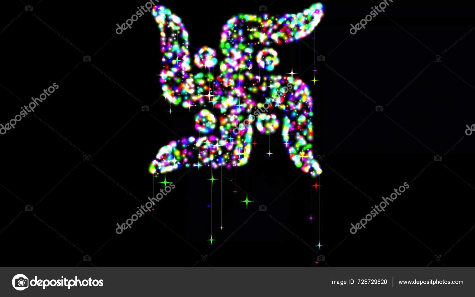 Swastik Symbol Colorful Glitter Particles Plain Black Background ...