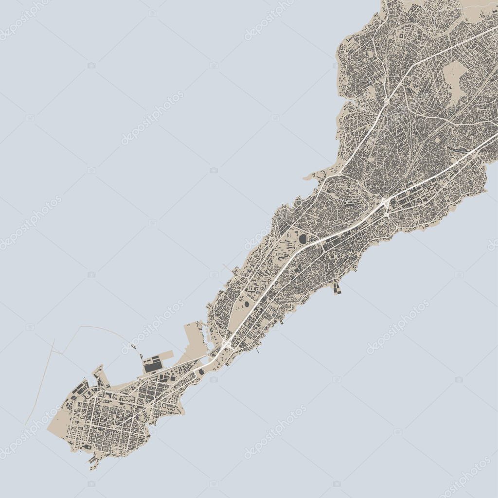 Mapa de Conakry, capital de Guinea. Mapa del área administrativa ...