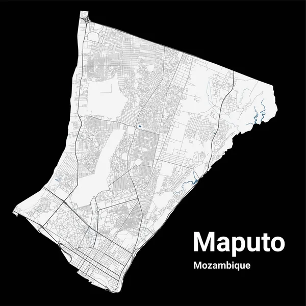 Maputo, Mozambique mapa. Mapa detallado de Maputo rea administrativa de ...