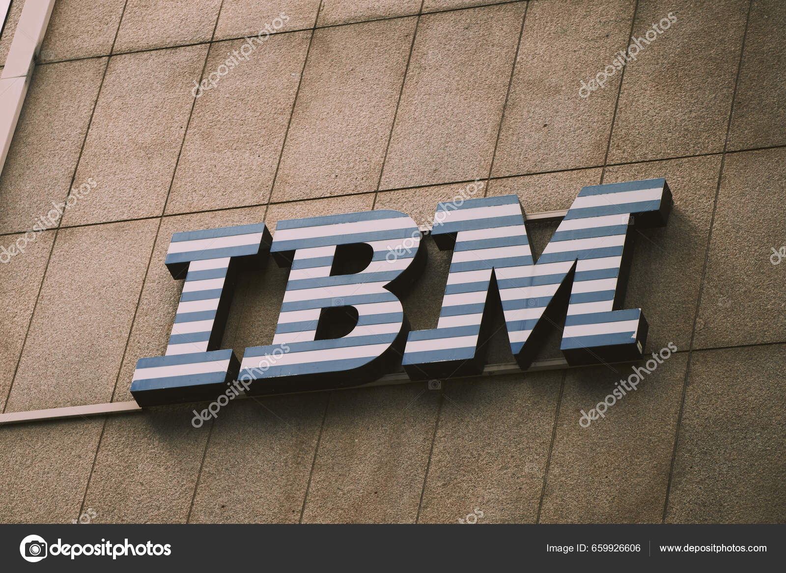 Lugano Switzerland 2023 Ibm Logo Adorning Ibm Client Centre Building ...