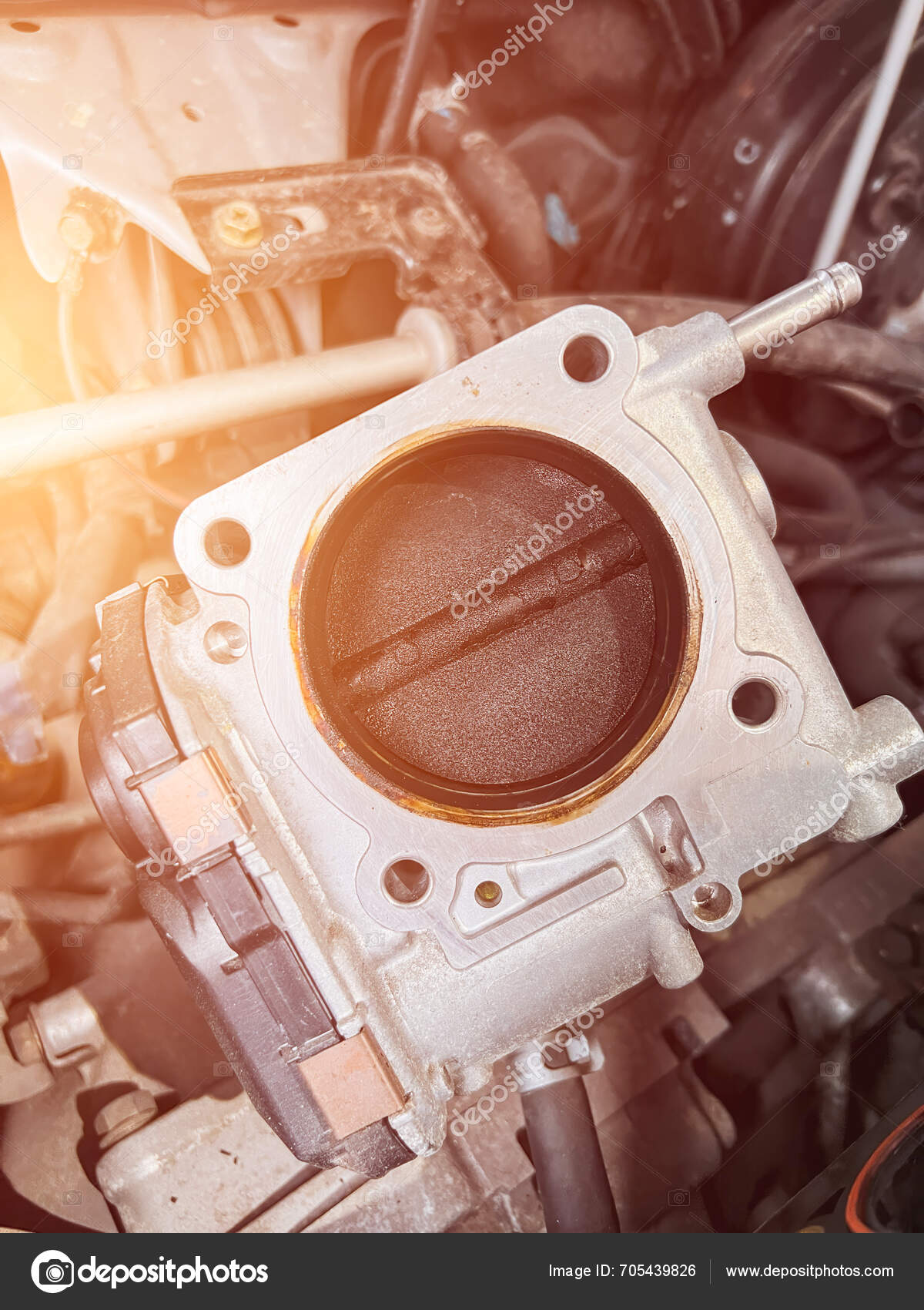 Carbonized Electronic Throttle Body Car Engine Intake Needs Cleaned ...