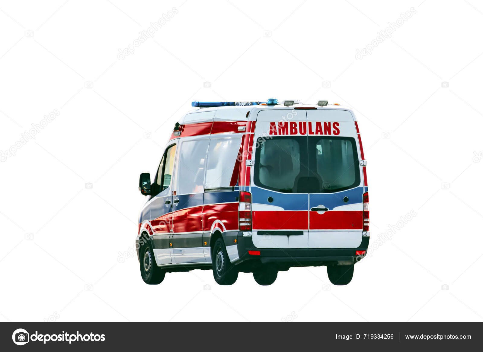 Isolated White Ambulance Van Ready Emergency Aid — Stock Photo ...