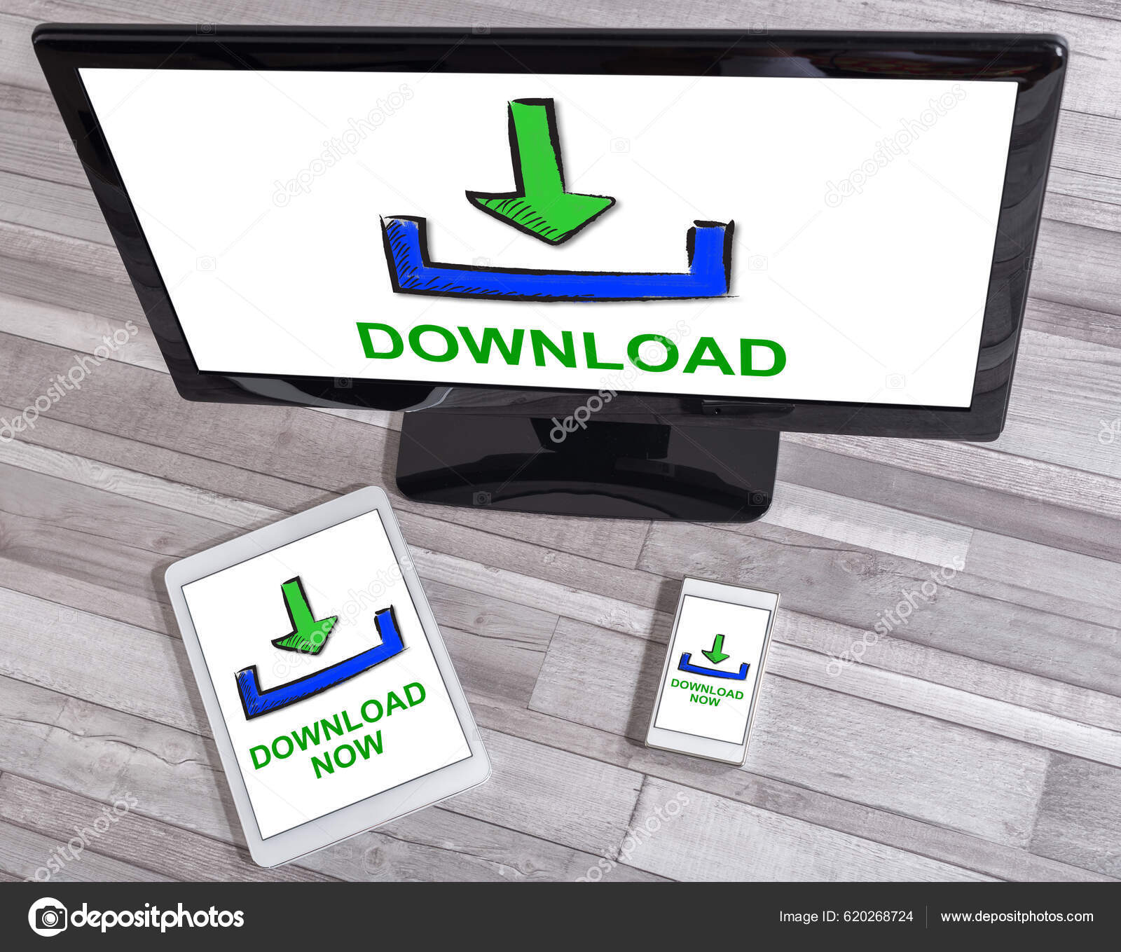 Download Concept Shown Different Information Technology Devices — Stock ...