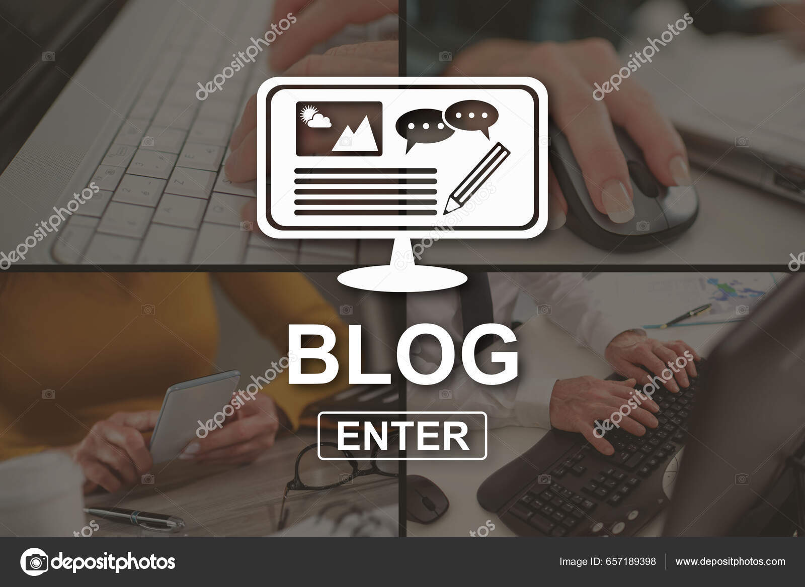 Blog Concept Illustrated Pictures Background Stock Photo by ©thodonal ...