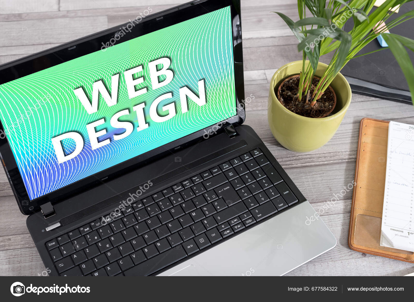 Laptop Screen Web Design Concept — Stock Photo © thodonal #677584322