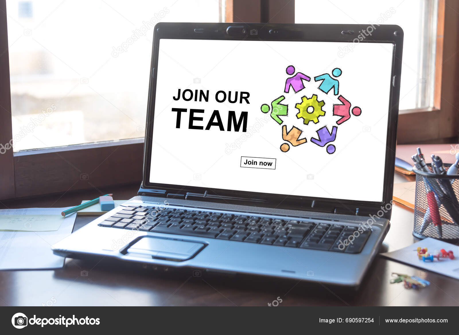 Laptop Screen Displaying Join Our Team Concept — Stock Photo © thodonal ...