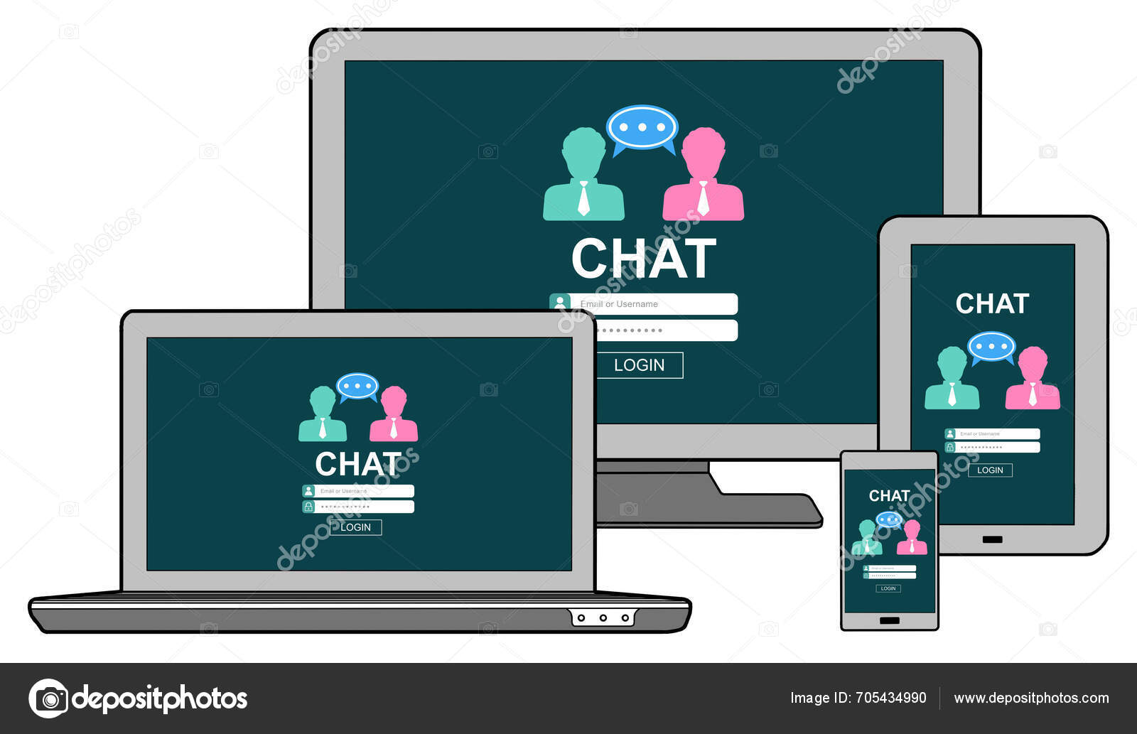 Chat Concept Shown Different Information Technology Devices — Stock ...