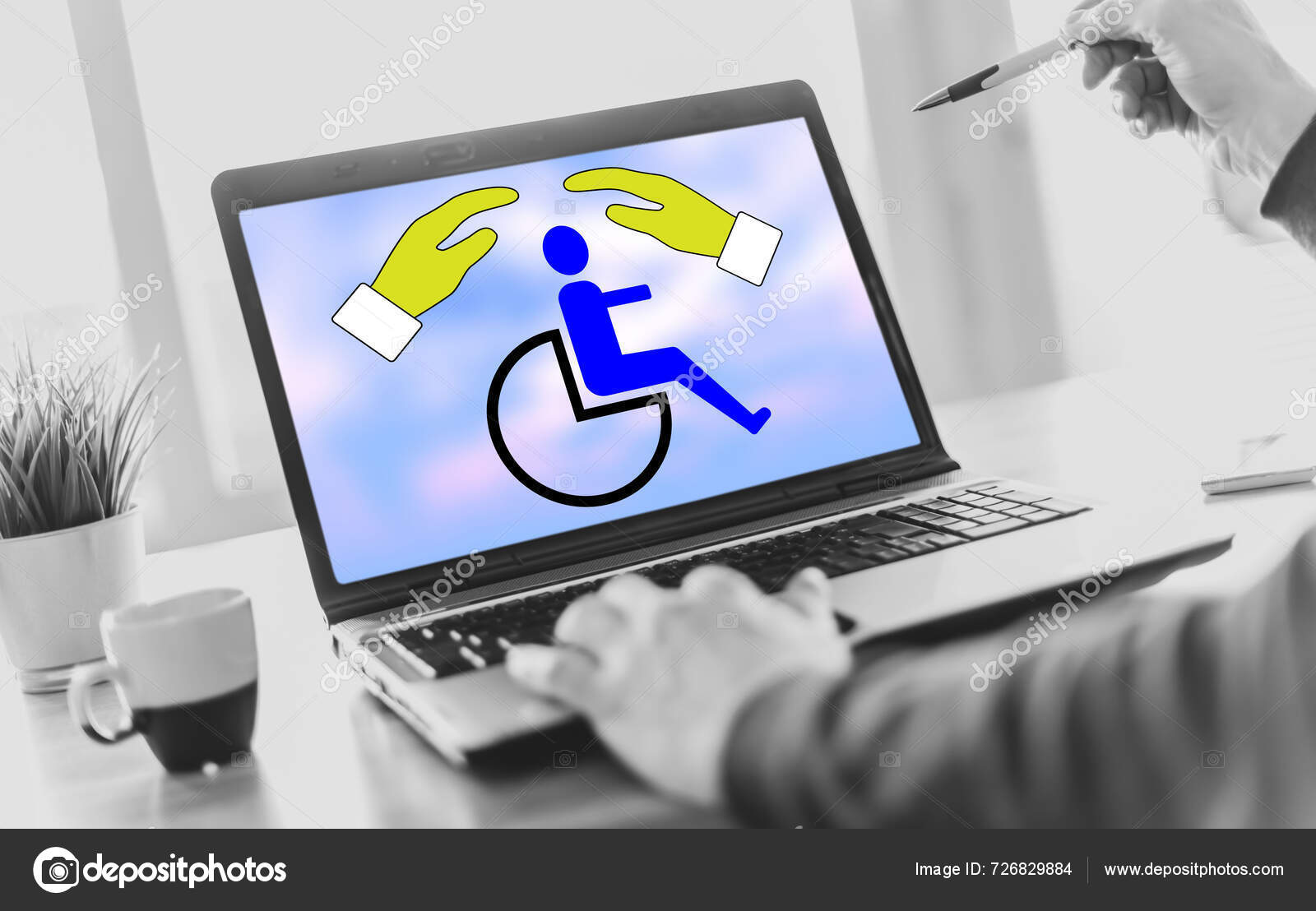 Laptop Screen Displaying Disability Insurance Concept — Stock Photo ...