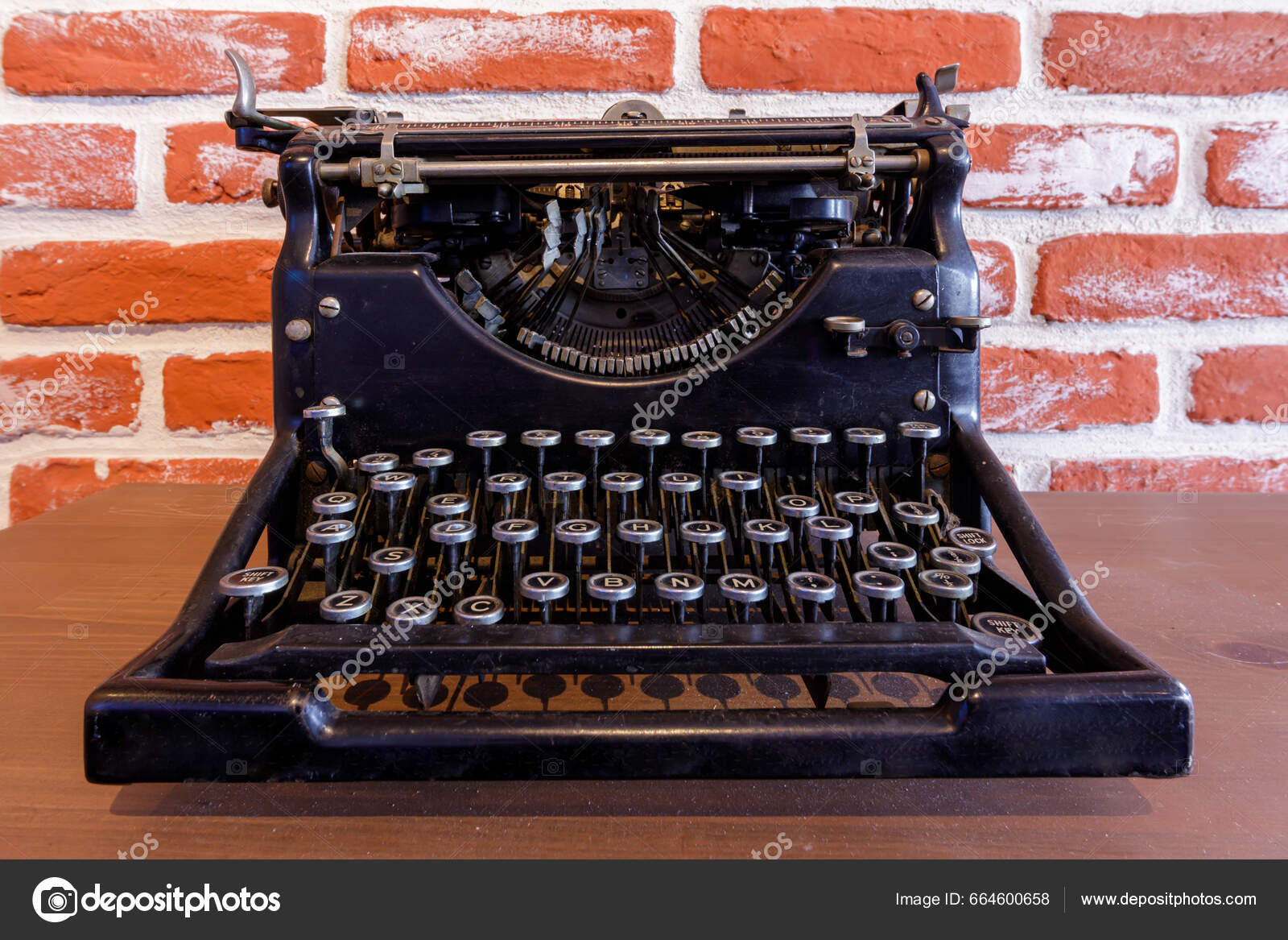 Old Typewriter Vintage Typewriter Machine Closeup Photo — Stock Photo ...