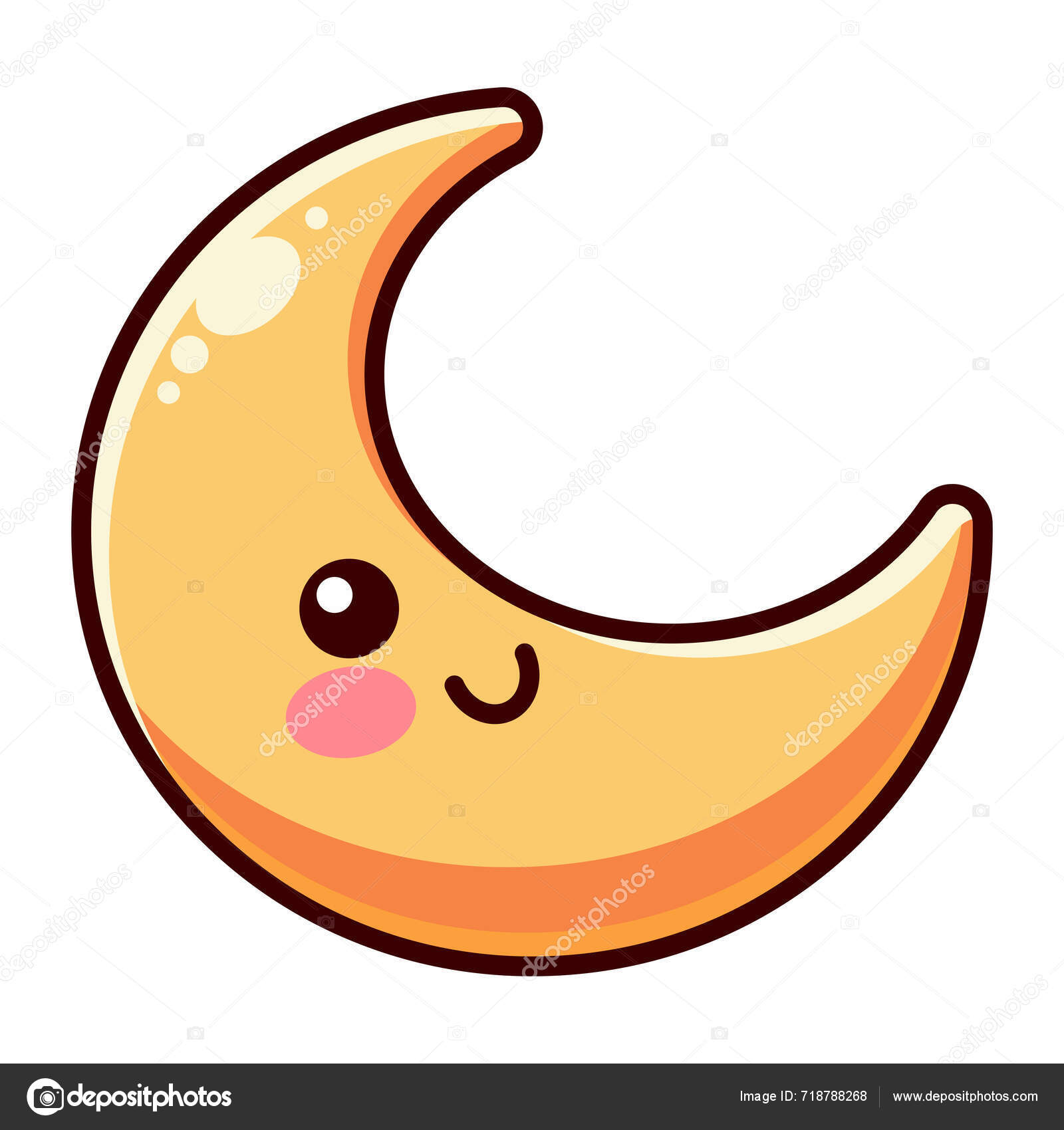 Icono Luna Linda Estilo Dibujos Animados Aislado Sobre Fondo Blanco ...