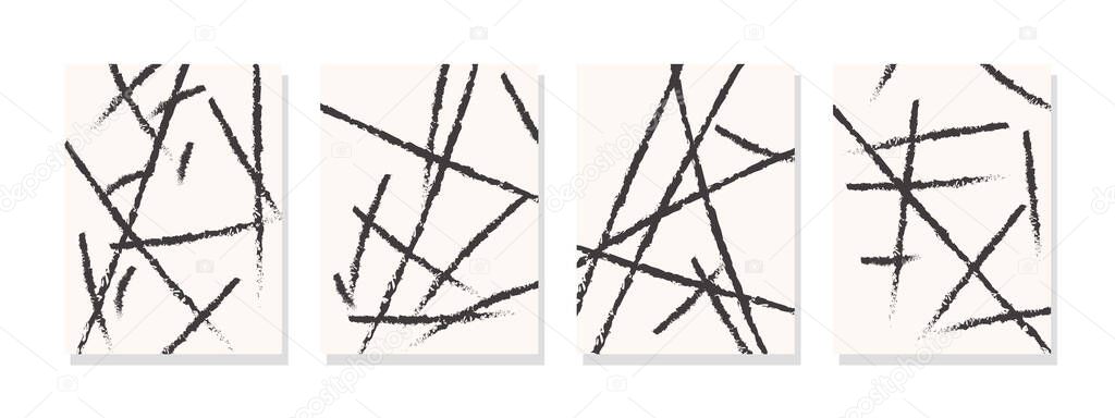 Exploración de la forma y el contraste en un lienzo blanco, con cuatro ...