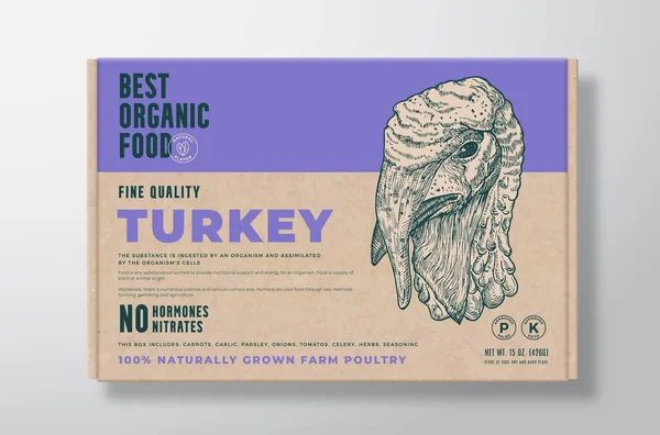 Premium Quality Turkey. Abstract Vector Meat Packaging Design or Label ...