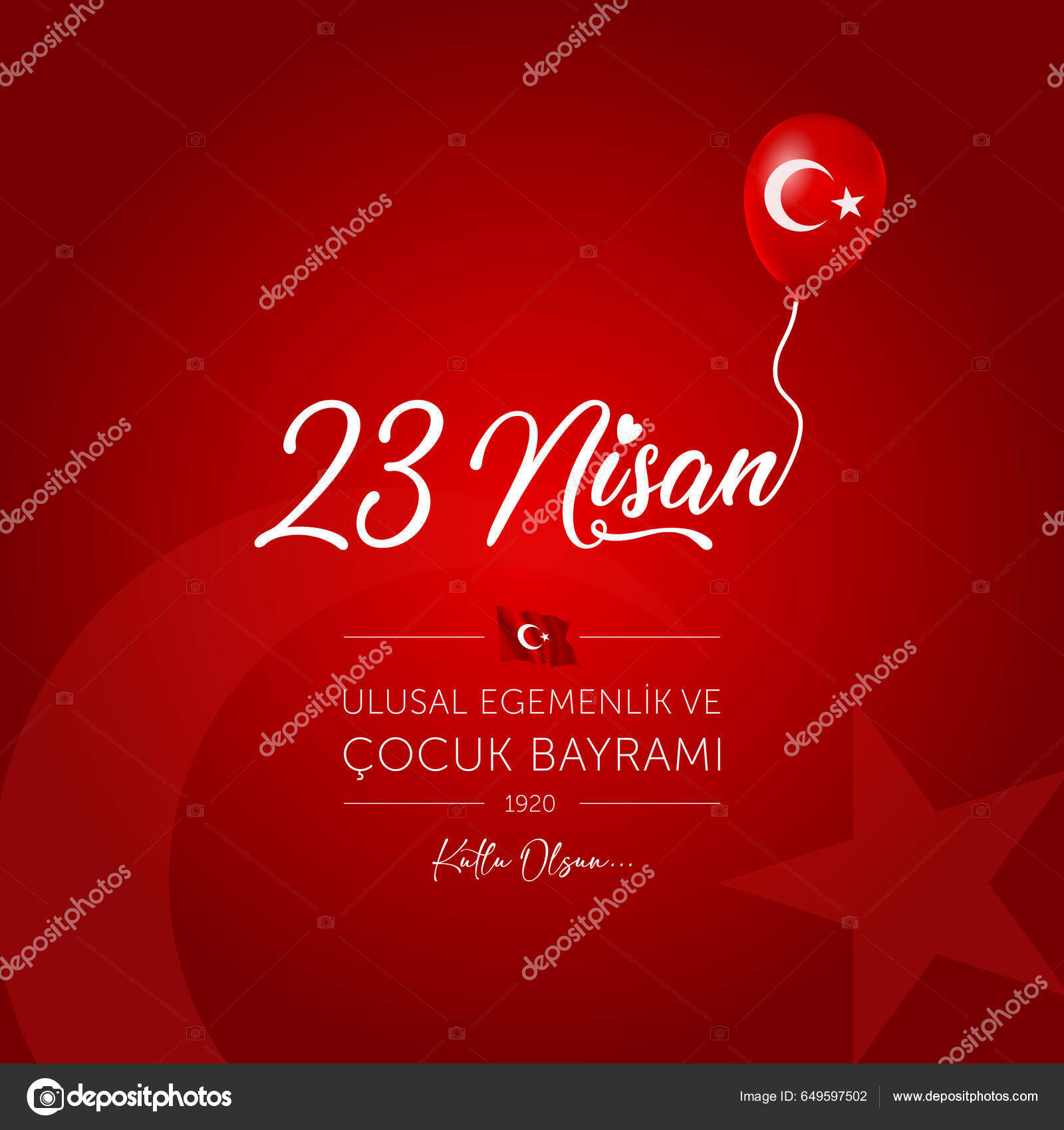 Nisan Cocuk Bayrami Vektör Çizim Nisan Ulusal Egemenlik Çocuk Gün ...