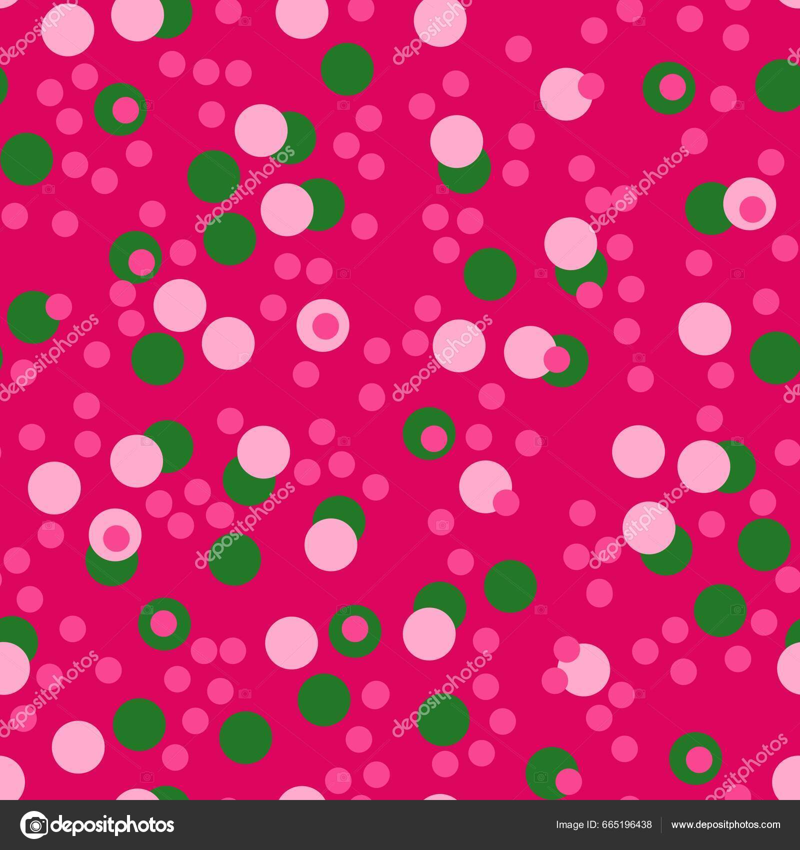Hot Pink And Green Polka Dots